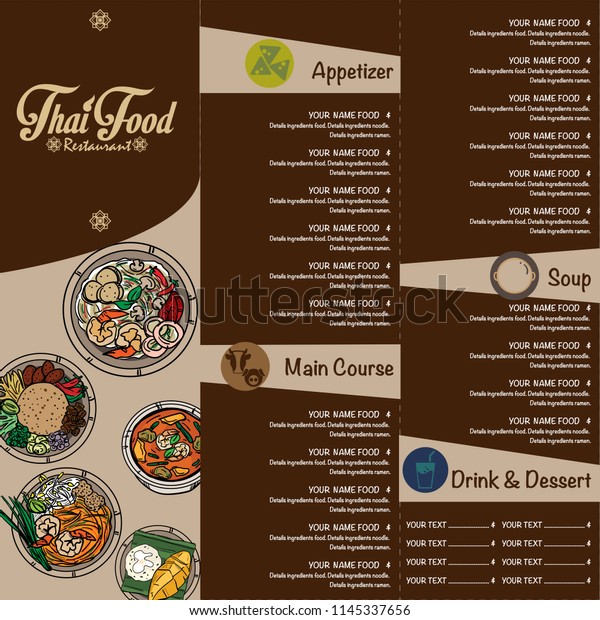 Menu Thai Food Design Template Graphic Stock Vector (Royalty Free ...
