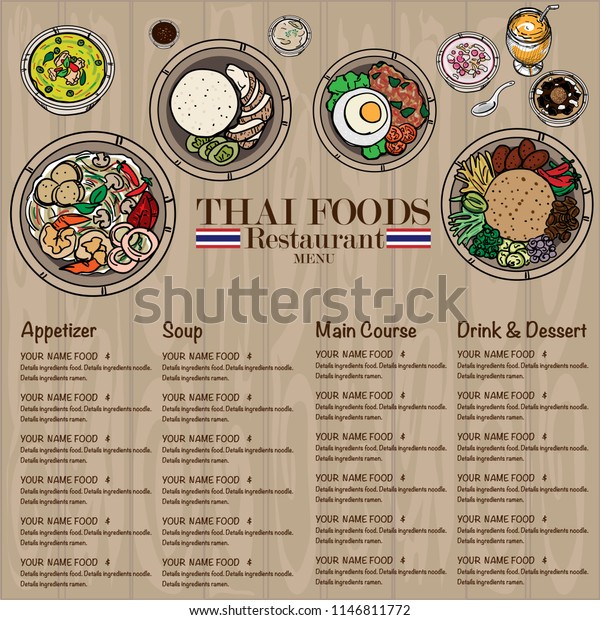 menu thai food design template graphic