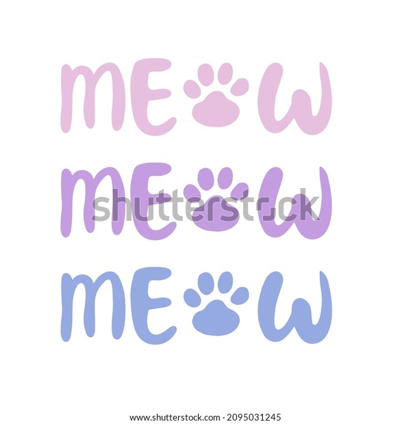 Meow Writing Different Colors Can Be Stock Vector (Royalty Free ...