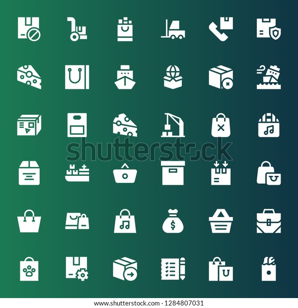 Merchandise Icon Set Collection 36 Filled Stock Vector (Royalty Free ...