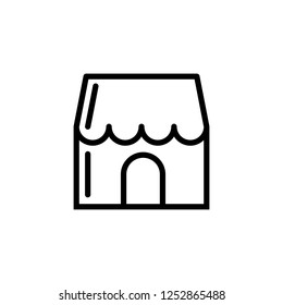 Merchant Store Vector Icon Illustration Lineoutline Stock Vector ...