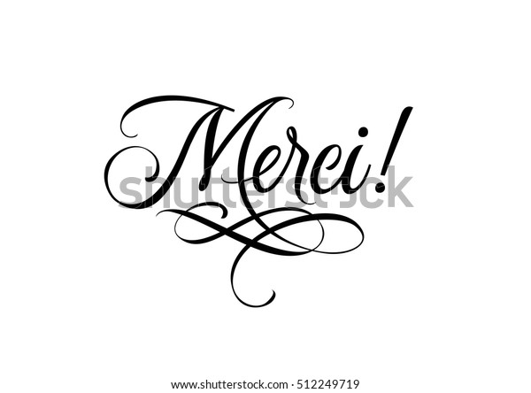 Merci Calligraphic Lettering Stock Vector (Royalty Free) 512249719 ...