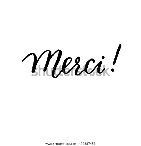 Merci Hand Lettering Vector Modern Calligraphy Stock Vector (Royalty ...