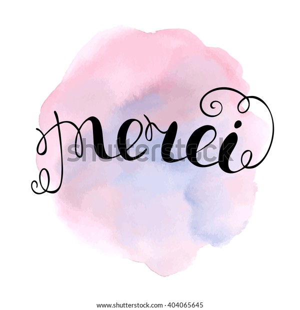 Merci Hand Written Lettering Meaning Thank Stock Vector (Royalty Free ...