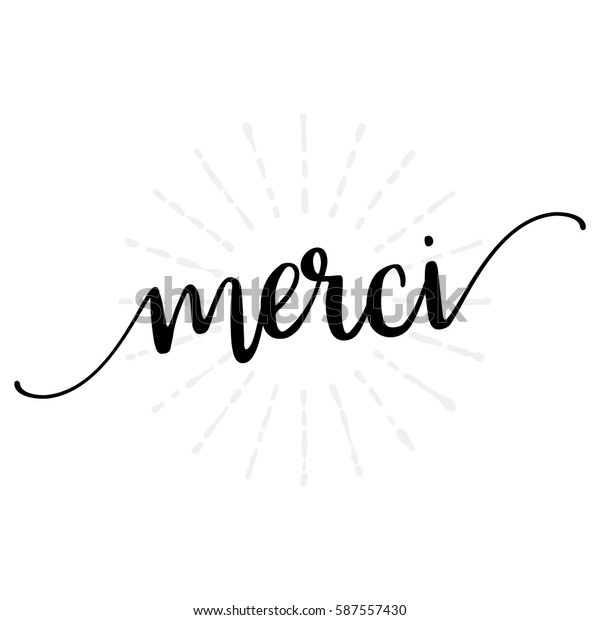 Merci Lettering Overlay Set Calligraphy Photo Stock Vector (Royalty ...