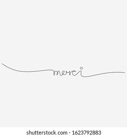 Merci Text Word Hand Drawing Vector: vector de stock (libre de regalías ...
