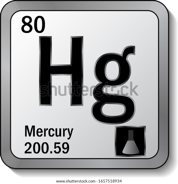 Mercury Hg Periodic Table Element Icon Stock Vector (Royalty Free ...