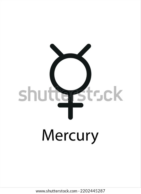 Mercury Symbol Planets Solar System Astrology Stock Vector (Royalty ...