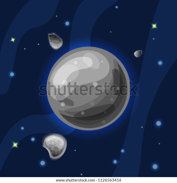 Mercury Vector Cartoon Illustration Grey Planet Stock Vector (Royalty ...