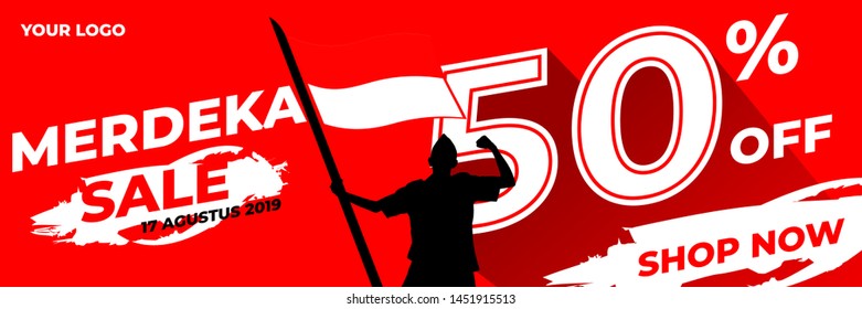 Merdeka Sale Banner Design Vector Stock Vector (Royalty Free ...