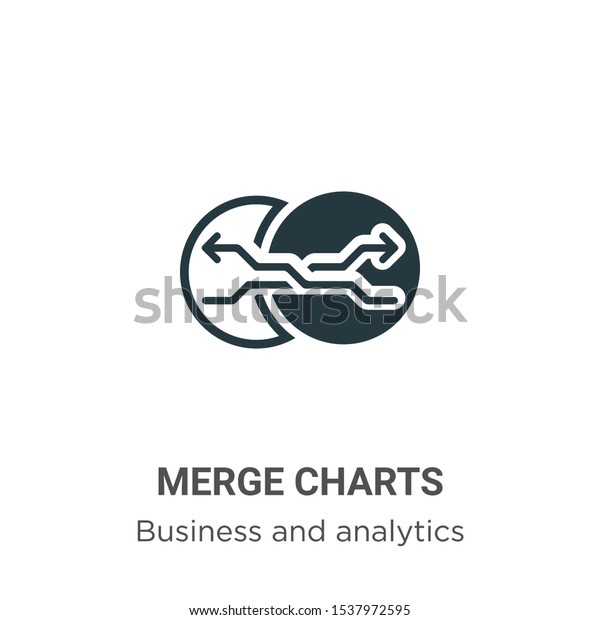 Merge Charts Vector Icon On White Stock Vector (Royalty Free ...