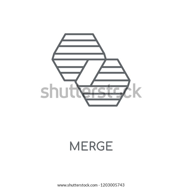 Merge Linear Icon Merge Concept Stroke Stock Vector (Royalty Free ...