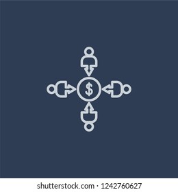 Merger Icon Trendy Flat Vector Line Stock Vector (Royalty Free ...