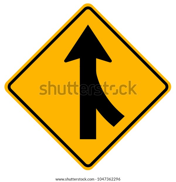Merges Right Traffic Road Signvector Illustration Stock Vector (Royalty ...