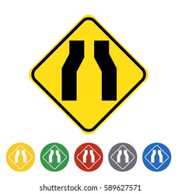 Merging Lane Icon Setvector Illustration Stock Vector (Royalty Free ...