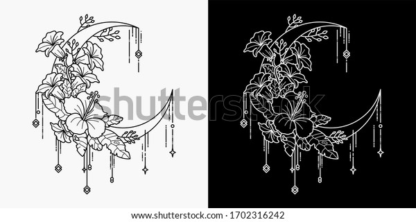 30,011 Moon Floral Stock Vectors, Images & Vector Art | Shutterstock