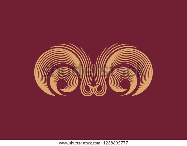 Merino Sheep Logo Vector Ram Illustration Stock Vector (Royalty Free ...