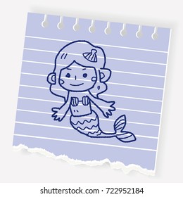 Mermaid Doodle Stock Vector (Royalty Free) 722952184 | Shutterstock