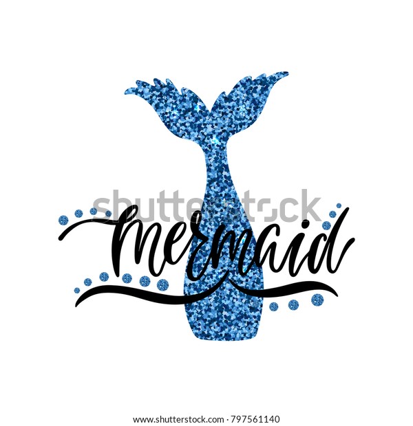 Mermaid Hand Drawn Calligraphy Text On Stock Vector (Royalty Free ...