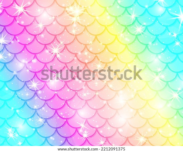 Mermaid Kawaii Pattern Fish Scale Mermaid Stock Vector (Royalty Free ...