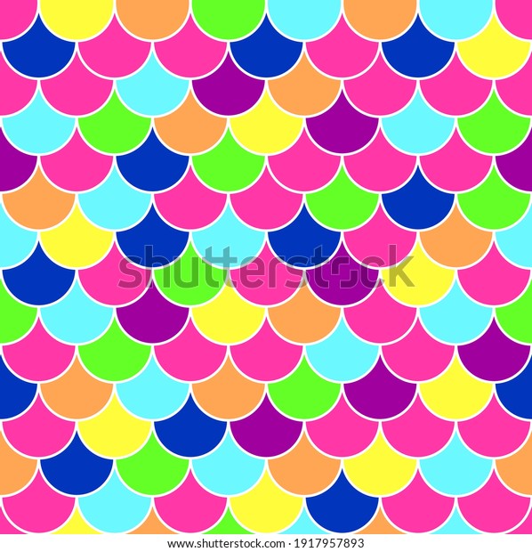 Mermaid Scale Rainbow Background Seamless Pattern Stock Vector (Royalty ...