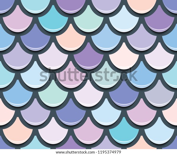 Mermaid Tail Seamless Pattern Paper Cut Stock Vector (Royalty Free ...