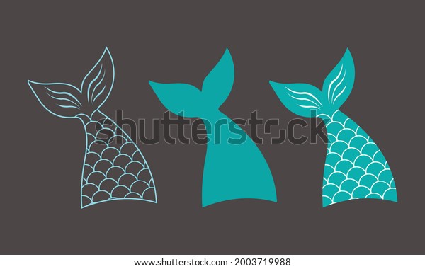 Mermaid Tail Mermaid Vector Clip Art: เวกเตอร์สต็อก (ปลอดค่าลิขสิทธิ์ ...
