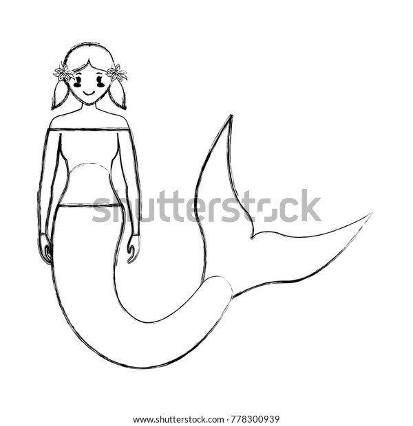 Mermaid Two Tails Vector Illustration Stock Vector (Royalty Free ...