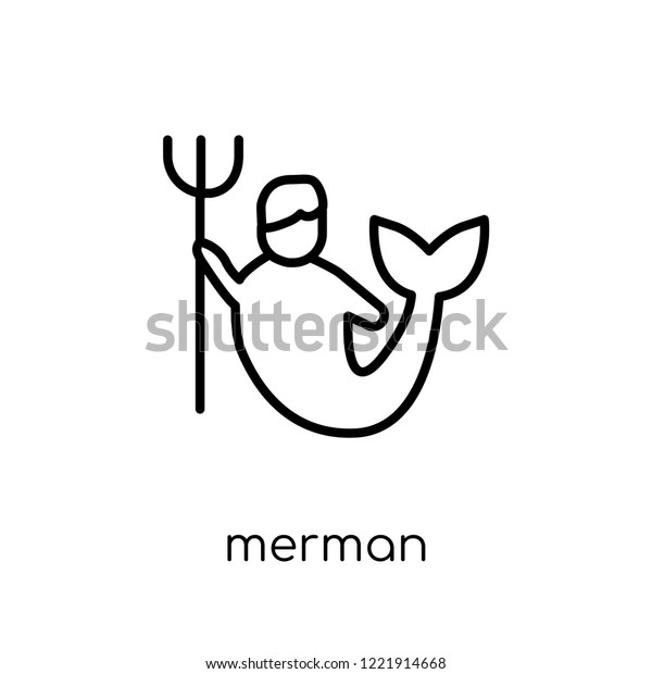 Merman Icon Trendy Modern Flat Linear Stock Vector (Royalty Free ...