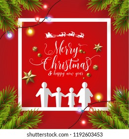 Merry Christmas Beautiful Text Red Background Stock Vector (Royalty ...