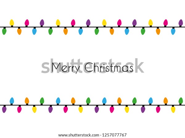 Merry Christmas Card String Christmas Lights Stock Vector (Royalty Free ...