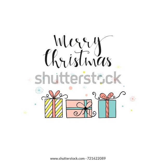 Merry Christmas Cute Greeting Card Presents Stock Vector (Royalty Free ... Merry Christmas Cute Greeting Card Presents Stock Vector (Royalty Free ...