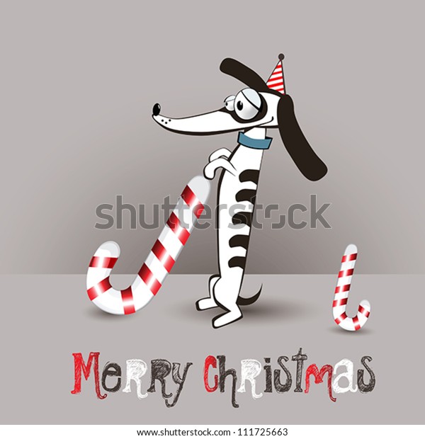 Merry Christmas Dog Stock Vector (Royalty Free) 111725663 | Shutterstock