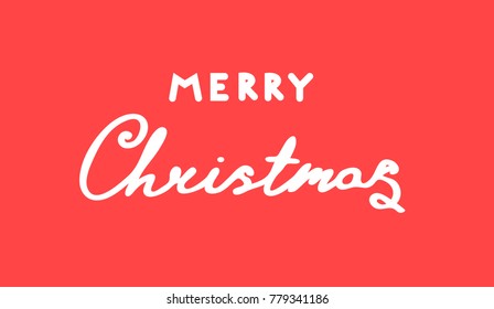 Merry Christmas Lettering Red Vector Background Stock Vector (Royalty ...
