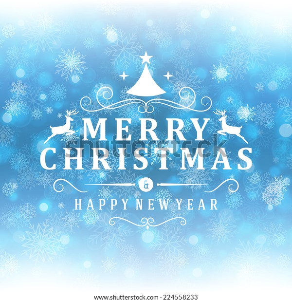 Merry Christmas Message Light Background Snowflakes Stock Vector ...