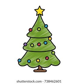 Merry Christmas Pine Tree: vector de stock (libre de regalías) 738462601 | Shutterstock