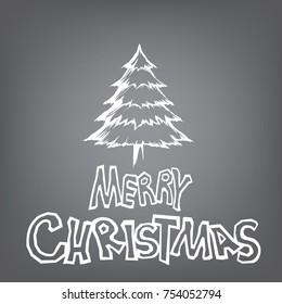 Merry Christmas Pine Tree Lettering Design Stock Vector (Royalty Free) 754052794 | Shutterstock