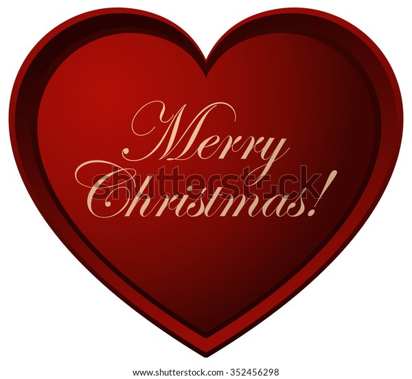 Merry Christmas Red Heart Vector Illustration Stock Vector (Royalty ...