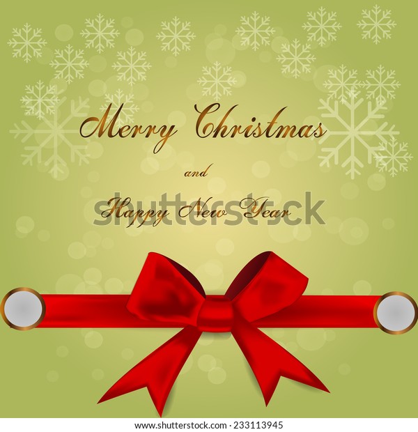 Merry Christmas Red Ribbon Stock Vector (Royalty Free) 233113945 ...