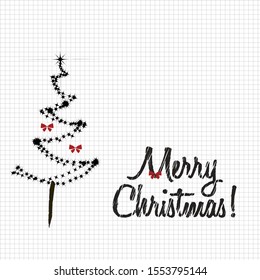 Merry Christmas Text Message Christmas Tree Stock Vector (Royalty Free ...