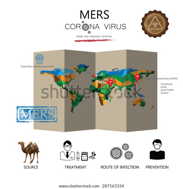 Mers World Map Epidemic Infographic Vector Stock Vector (Royalty Free ...
