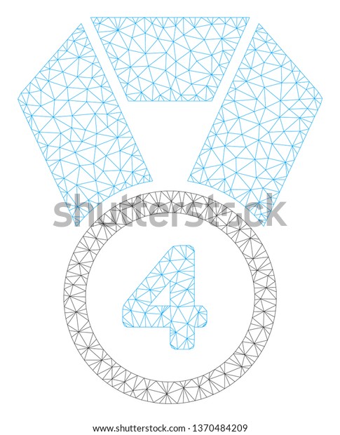 Mesh 4th Place Medal Polygonal 2d Stock Vector (Royalty Free ...