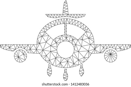 Mesh Aircraft Model Icon Wire Carcass Stock Vector (Royalty Free ...