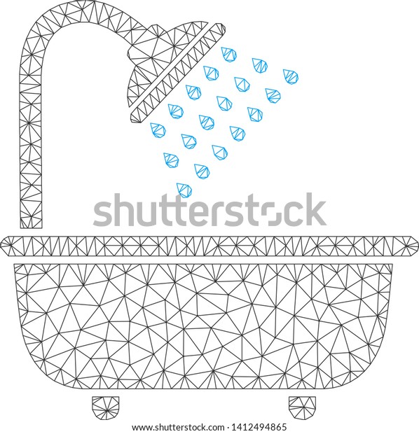 Mesh Bath Shower Model Icon Wire Stock Vector (Royalty Free) 1412494865 ...