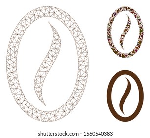 Mesh Coffee Bean Model Triangle Mosaic Stock Vector (Royalty Free ...