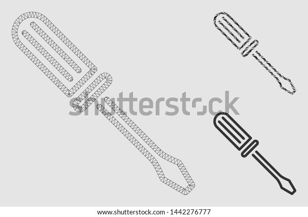Mesh Contour Screwdriver Model Triangle Mosaic Stock Vector (Royalty ...