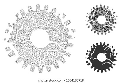 Mesh Corrupted Gear Model Triangle Mosaic Stock Vector (Royalty Free ...