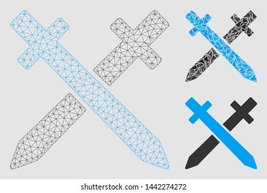 Mesh Crossing Swords Model Triangle Mosaic Stock Vector (Royalty Free ...