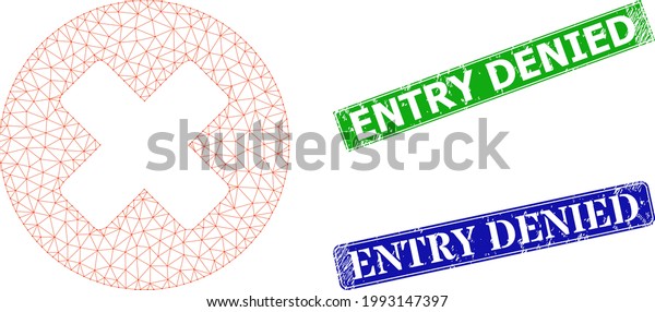Mesh Deny Model Entry Denied Blue Stock Vector (Royalty Free ...