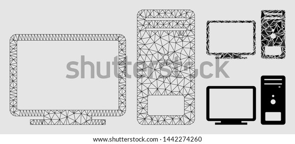 Mesh Desktop Computer Model Triangle Mosaic Stock Vector (Royalty Free ...